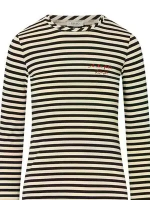 LIU JO Ttriped T-shirt With Embroidery