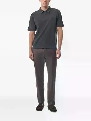 MEGUSTA Melange Zip-up Polo Shirt - Grey
