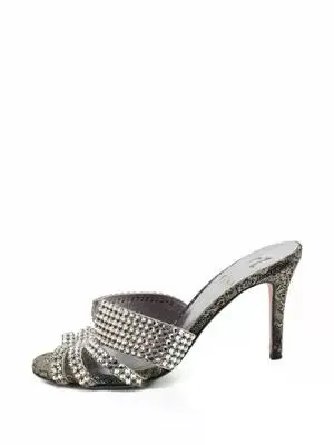 GINA Crystal-embellished Slide Sandals - Silver