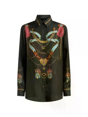 Etro Graphic-print Long-sleeve Shirt