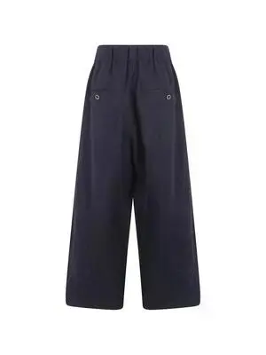 UMA WANG Pleated Linen Palazzo Trousers