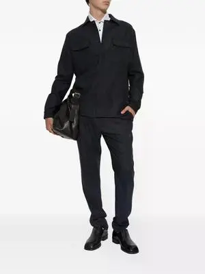 Eleventy Flap-pocket Wool-blend Trousers And Shirt Jacket Set