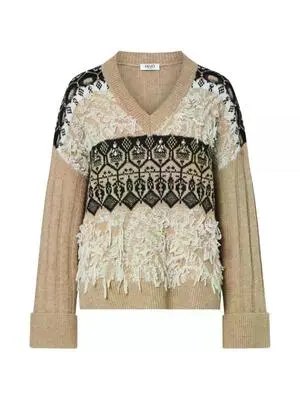 Liu Jo Knit Jacquard With Jewel Embroidery