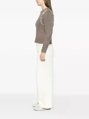 Simkhai Monroe Embellished Cut-out Sweater - Brown