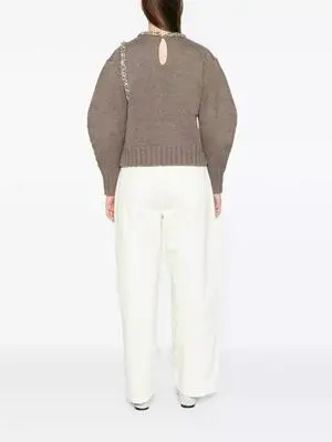 Simkhai Monroe Embellished Cut-out Sweater - Brown