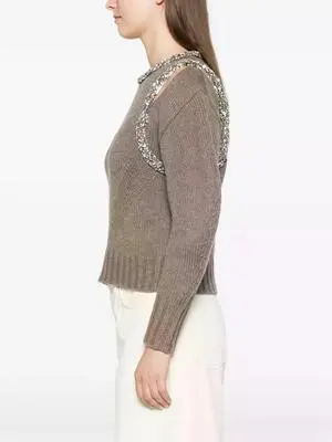Simkhai Monroe Embellished Cut-out Sweater