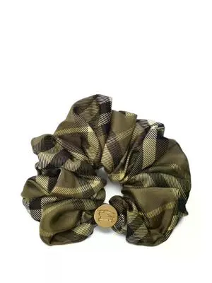 Burberry Check Silk Scrunchie - Green