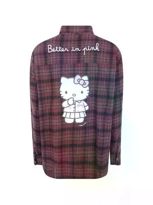 MC2 SAINT BARTH Lully Cotton Flannel Shirt With Hello Kitty-embroidery Special Edition