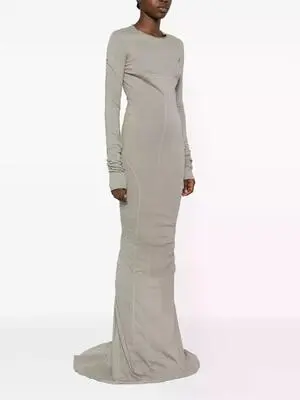 Rick Owens Exposed-seam Long-sleeved Maxi Dress - Green