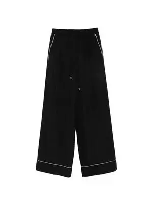 Sportmax Piping-detail Drawstring-waist Trousers - Black