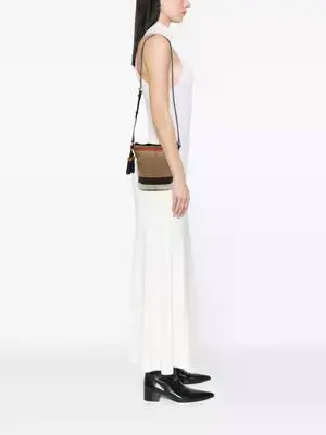 Burberry 2000-2017 Mini Mega Check Canvas Ashby Tassel Bucket Bag