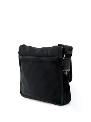 Prada 2000-2013 Saffiano Trimmed Tessuto Buckle Messenger Bag Crossbody Bag