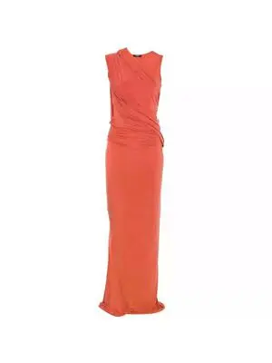 Balmain Draped Maxi Dress - Orange