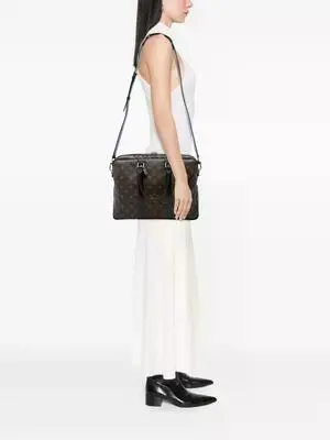 LOUIS VUITTON 2015 Monogram Macassar Porte Documents Jour Business Bag