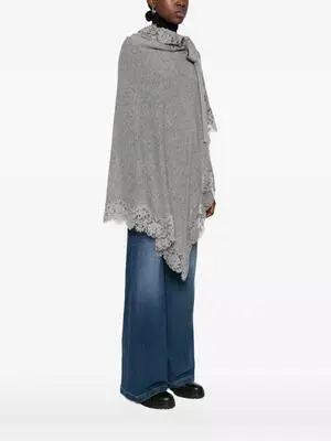 Ermanno Scervino Lace-trim Bow-detail Poncho
