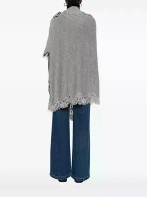 Ermanno Scervino Lace-trim Bow-detail Poncho