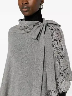 Ermanno Scervino Lace-trim Bow-detail Poncho