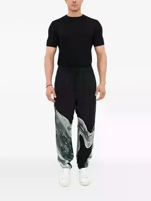 TESSITURA Monochrome-print Straight Trousers
