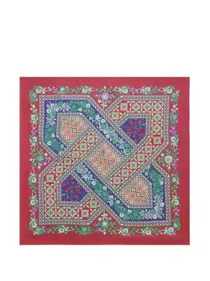 La DoubleJ Regalia Placée In Silk Twill Foulard 90 - Red