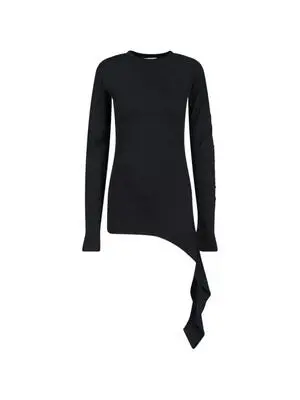 LOW CLASSIC Asymmetric Ruffled T-shirt