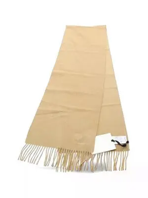 Max Mara 2020s Monogram Fringed Scarf - Neutrals