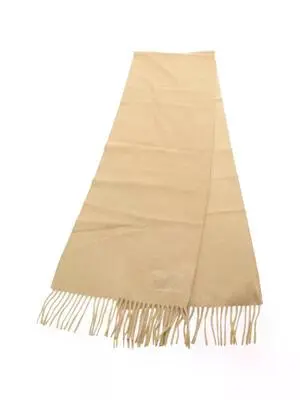 Max Mara 2020s Monogram Fringed Scarf - Neutrals