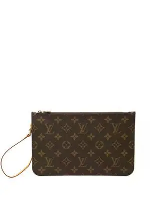 LOUIS VUITTON 2015 Monogram Neverfull Mm Pouch - Brown