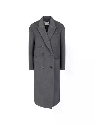 LOW CLASSIC Double-breasted Peak-lapel Coat - Grey