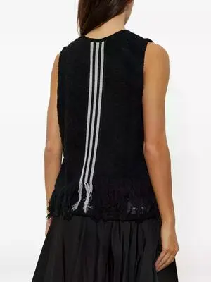 Y3 Knitted 3-stripes Fringy Vest