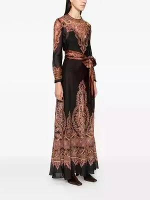 Zimmermann Paisley-print Belted Maxi Dress