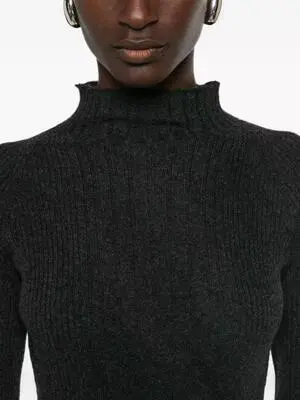 Eric Bompard Ribbed-knit High-neck Midi Dress