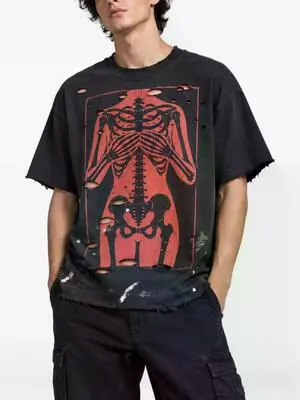 WARMAN Distressed Skeleton-print T-shirt