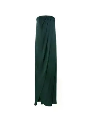 Max Mara Strapless Draped Maxi Dress