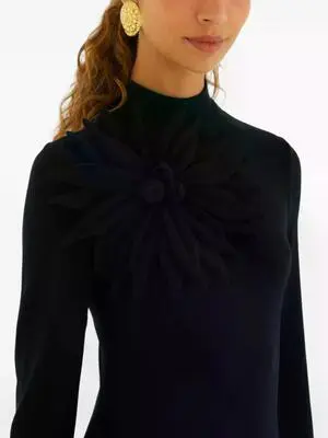 Farm Rio Flower-appliqué Long-sleeve Maxi Dress