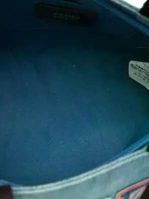 Fendi 2000-2010 Mini Denim Embroidered Logo Tote Bag