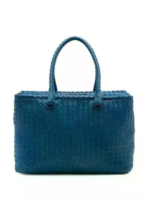 Bottega Veneta 2012-2026 Nappa Intrecciato Brick Tote Bag - Blue