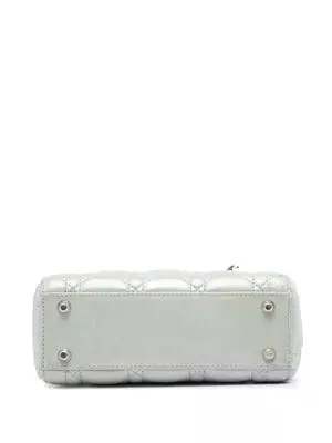 Dior 2016 Mini Iridescent Lambskin Cannage Lady Satchel - Grey