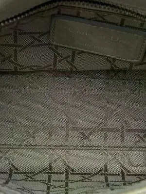 Dior 2016 Mini Iridescent Lambskin Cannage Lady Satchel - Grey