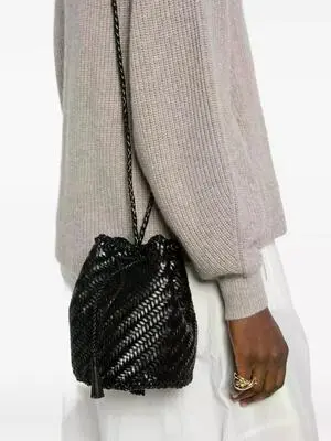 Dragon Diffusion Pompom Double Jump Bucket Bag - Black