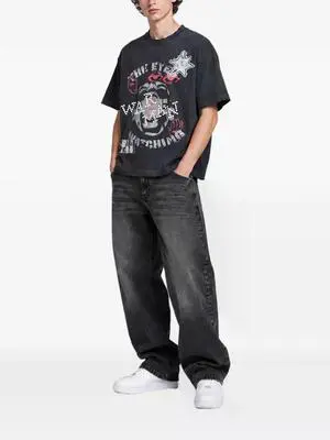 WARMAN Graphic-print Distressed T-shirt