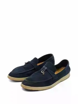 Loro Piana Summer Walk Suede Loafers - Blue