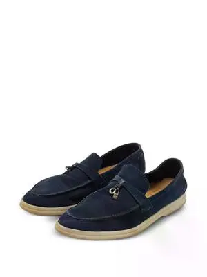 Loro Piana Summer Walk Suede Loafers - Blue