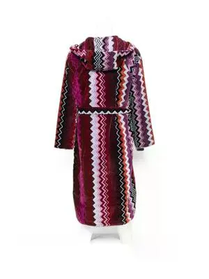 Missoni Zigzag-print Hooded Bathrobe - Pink