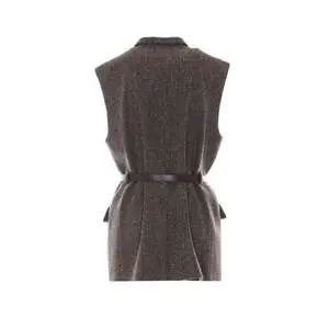 Brunello Cucinelli Sparkling Chevron Vest With Belt
