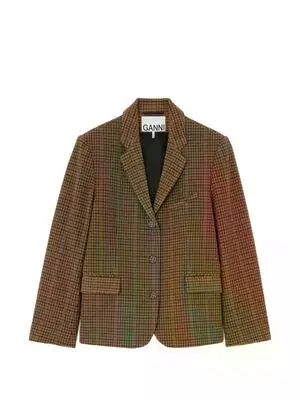 GANNI Blazer In Check Twill
