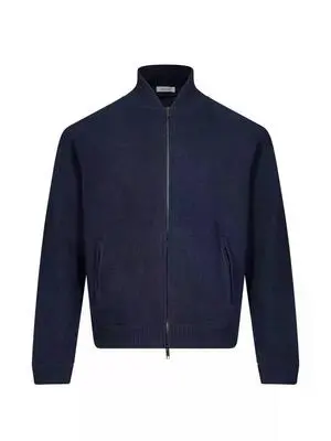 MANIFATTURE DEL NORD Zip-up Ribbed-knit Cardigan - Blue