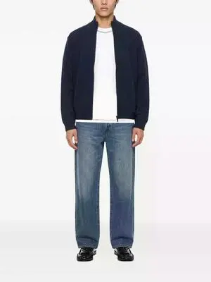MANIFATTURE DEL NORD Zip-up Ribbed-knit Cardigan
