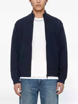MANIFATTURE DEL NORD Zip-up Ribbed-knit Cardigan
