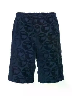 Kenzo Apple Pop Monogram-pattern Cotton Shorts - Blue