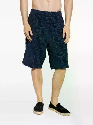 Kenzo Apple Pop Monogram-pattern Cotton Shorts - Blue